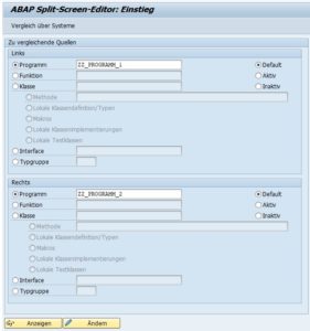 ABAP Split Screen Editor - SE39 - Anwendungen