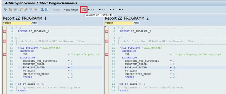 ABAP Split Screen Editor - SE39 - Anwendungen